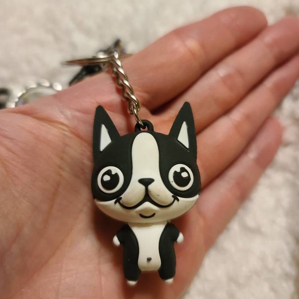 Boston Terrier Keychain, Boston Terrier Gift, Key Fob, Boston Terrier ...