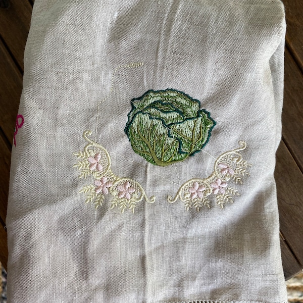 Green Cabbage Vegetable Machine Embroidery Design - Etsy