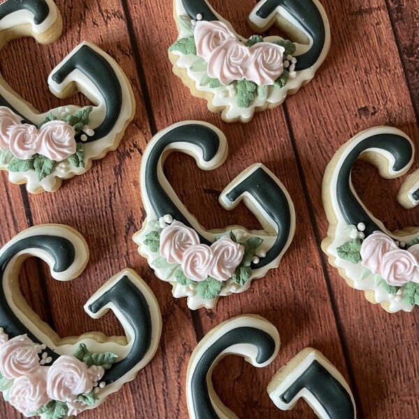 Floral G Cookie Cutter. Letter G Cookie Cutter. Hand Lettered G Cookie ...