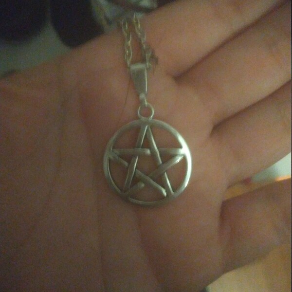 Pentagram Silver Necklace & Pendent | Emo Goth Cool Fashion Rock Tattoo ...