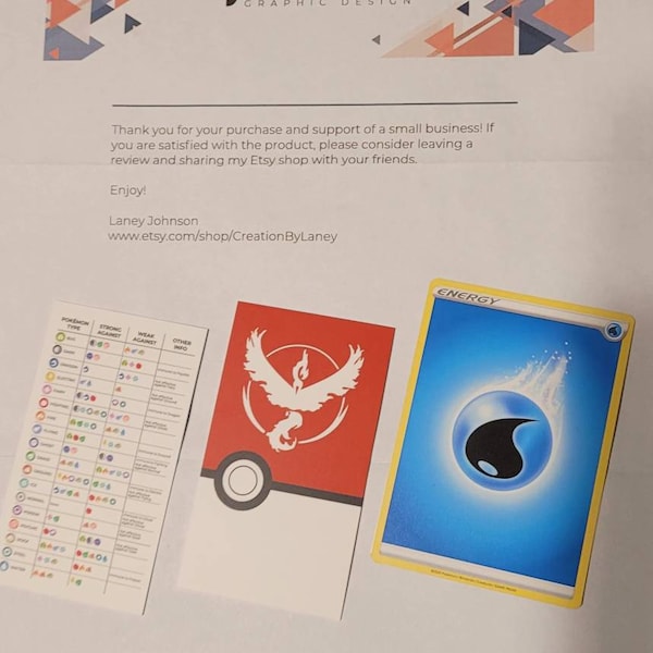 Pokémon Types Card - Etsy