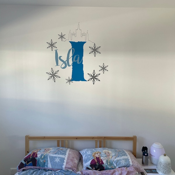 Snowflakes Decals , Name With Frozen Style Wall Decal, Let It Go ...
