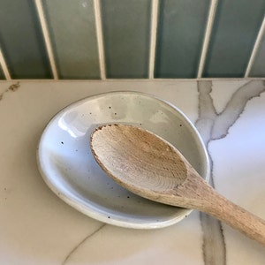 Spoon Rest White Ceramic Spoon Rest Ceramics Pottery Spoon Dish - Etsy