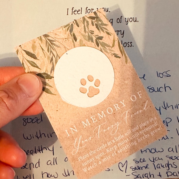 Grownotes™ Plantable Pet Memorial Card Seed Paper Pet Sympathy Gift for ...