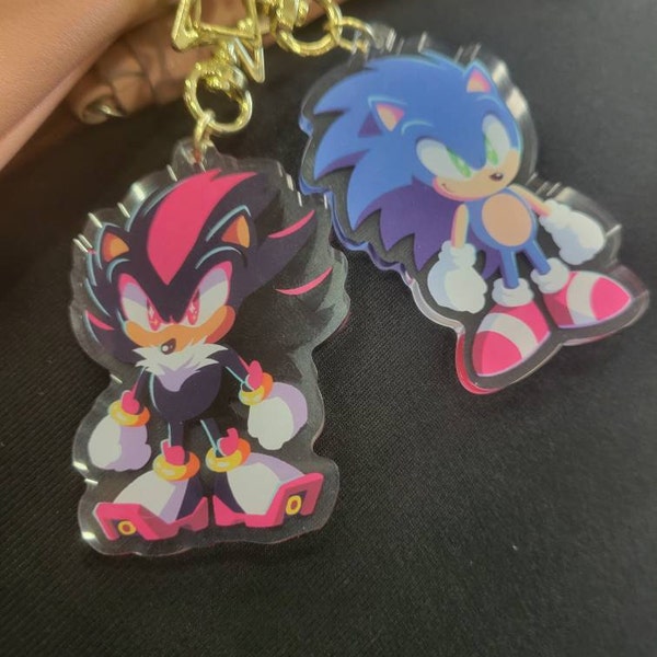 Sonic the Hedgehog and Shadow the Hedgehog Acrylic Keychains - Etsy