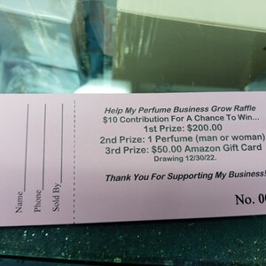 1,000 Custom Printed Raffle Tickets for Your Fundraiser. Card Stock of ...