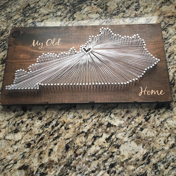 Kentucky String Art, Kentucky Decor, State String Art, Kentucky Nail ...