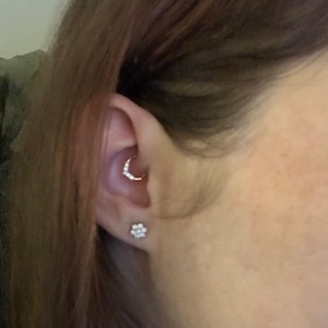 Rose Gold Plated Daith Piercing 5cz Bendable Ring.18g | Etsy