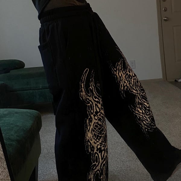 Grunge Emo Sweatpants: Baggy Alt Gym Sweats - Etsy