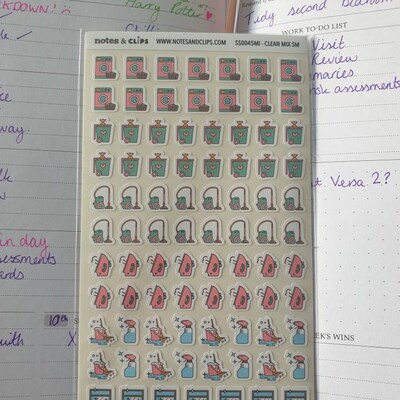 Chore Stickers, Mini Stickers, Cleaning Stickers, Laundry Stickers ...