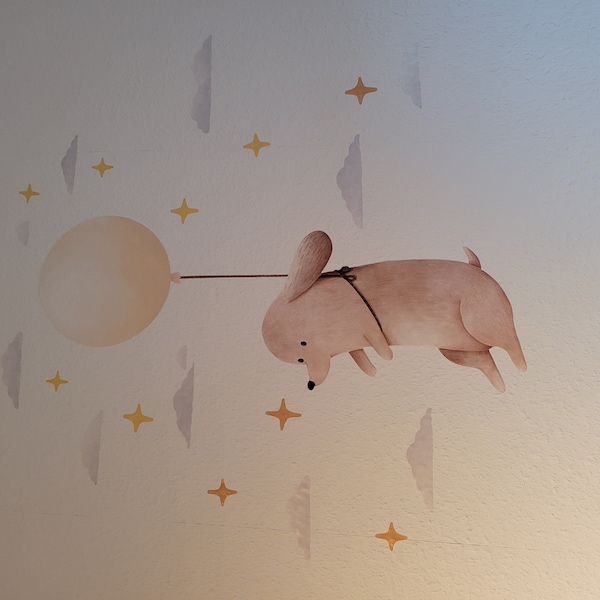Balloon Dog Wall Decal, Plastic-free Kids Room Wall Stickers - Etsy