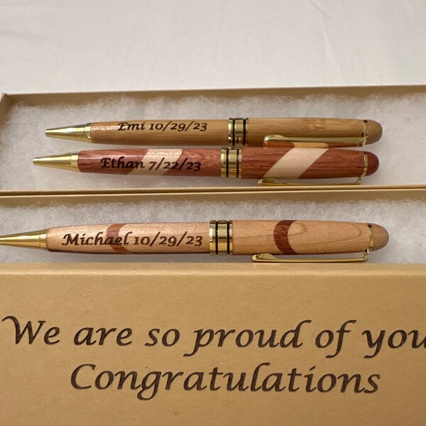 Personalized Engraved Wood Pen, Custom Wooden Ballpoint Pens ...