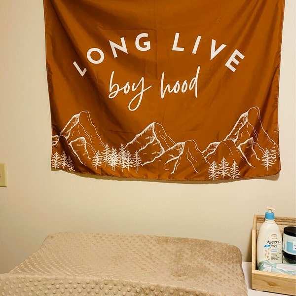 Long Live Boyhood, Kids Banner , Boys Room Decor , Boy Nursery Decor ...