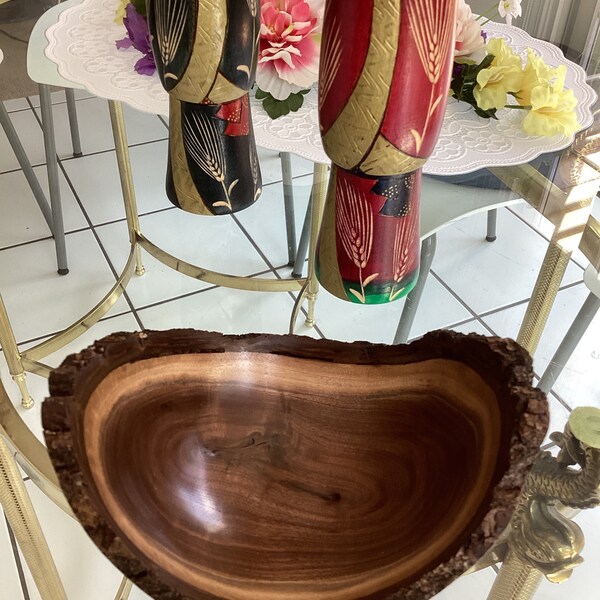 Black Walnut Bark-edge G Bowl 15576 Made by Smithsonian Artist, David ...