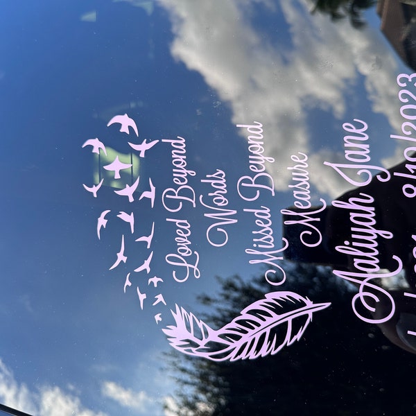 Loved Beyond Words, Missed Beyond Measure Car Decal, in Loving Memory ...