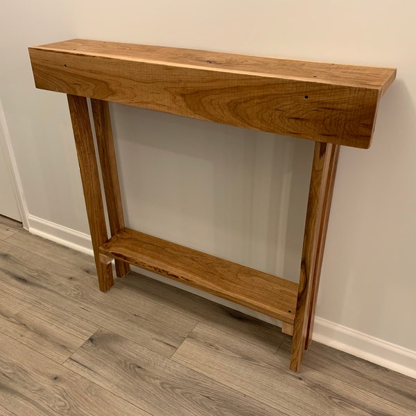 Reclaimed Cherry Wood Entry Way/console Table, Rustic, Rough-sawn ...