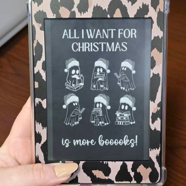 Kindle Insert for Clear Case, Holiday Christmas Book Theme, Kindle Skin ...