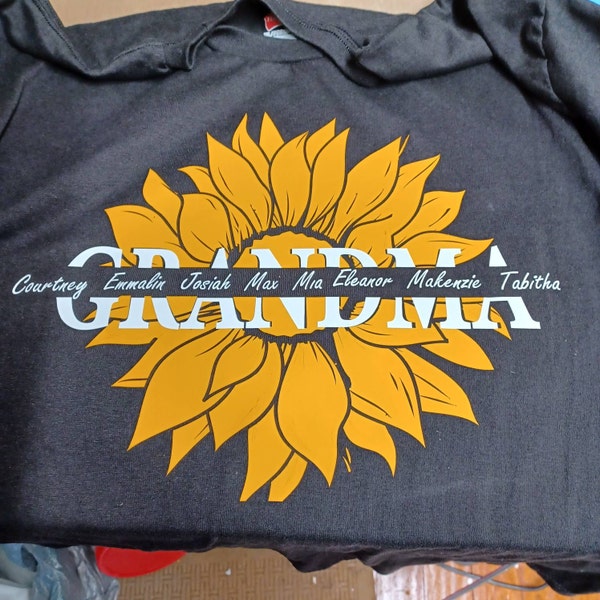 Grandma Split Monogram Svg Png, Sunflower Split Monogram Svg Png, Add ...