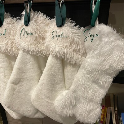 Personalized Acrylic Stocking Tags, Holiday Ornaments, Wedding Place ...