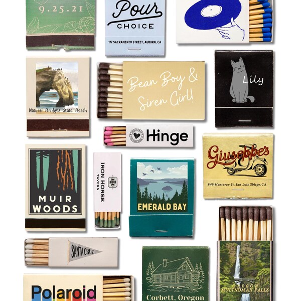 VINTAGE MATCHBOOK PRINT, Trendy Matches Poster, Retro Matchbox Wall Art ...