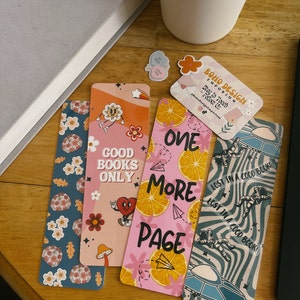 Colorful Retro Bookmark Laminated Bookmark Bookmark Individual or Set ...