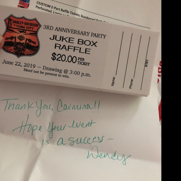 CUSTOM 2-part Standard Raffle Tickets; Numbered Both Sides - Black Ink ...