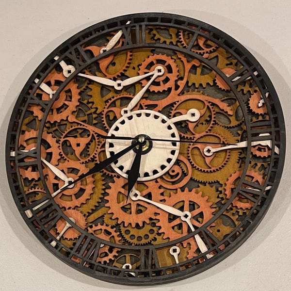 Gear Wheel Wall Clock Laser Cutting File. Layers Are Individual and ...