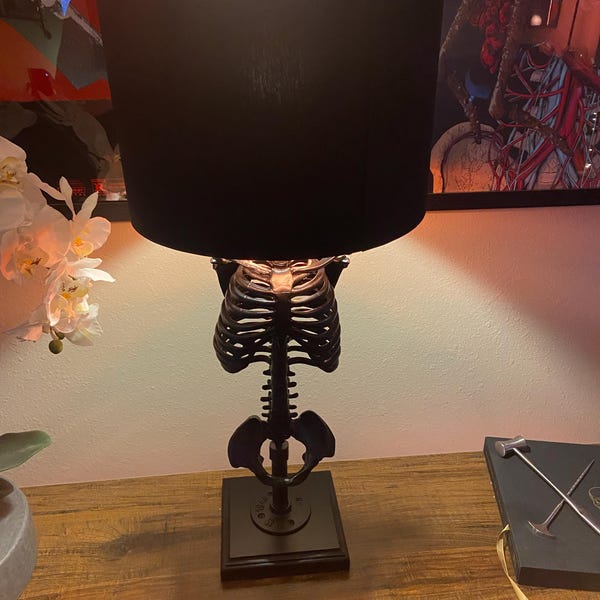 The Skeleton Table Lamp by the Blackened Teeth | Ribcage Lamp | Gothic ...