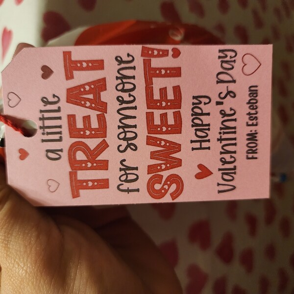 Valentine's Day Tag, Sweet Treat, Valentine Gift Label, Kids School ...