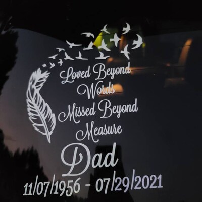 Loved Beyond Words Missed Beyond Measure Car Decal in Loving - Etsy