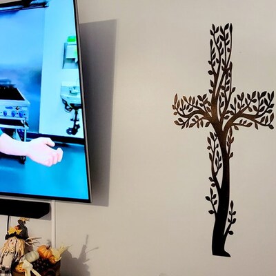 Olive Branch Tree Cross Svg/dxf for CNC Bad Dog Metalworks Digital ...