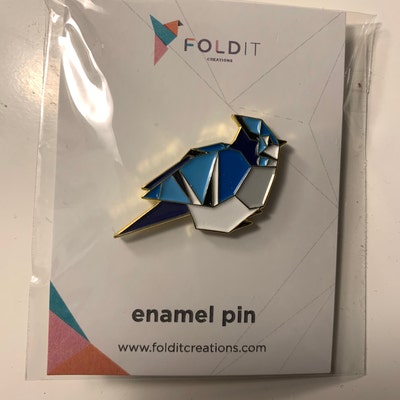 Bluejay Enamel Pin,enamel Pins,blue Jay Pin,bluejay,origami Bird,bird ...