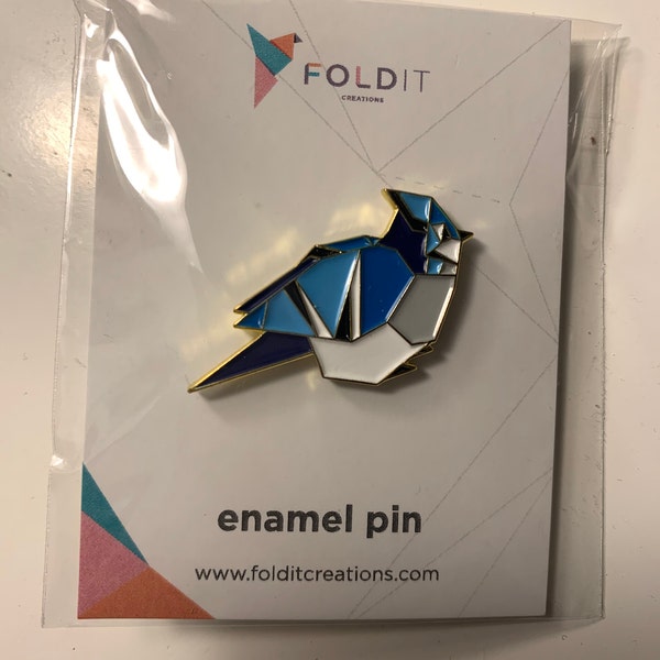 Bluejay Enamel Pin,enamel Pins,blue Jay Pin,bluejay,origami Bird,bird ...