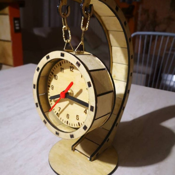 Laser Cut Tabletop Clock, Pendulum Clock, Desk Clock, Svg, Dxf, Pdf, Ai, Laser Cut File, Cnc Cut ...