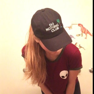 Do Nothing Club Cap Pink W/purple Lettering - Etsy