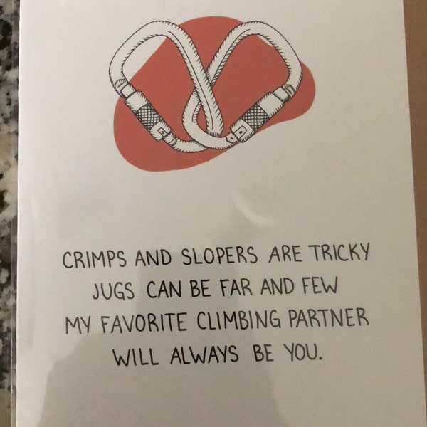 Valentine Rock Climbing Card, Greeting Card, Rock Climbing ...