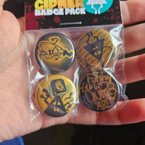 Gravity Falls: the Bill Cipher Badge Pack (with Special Shimmer Effect ...