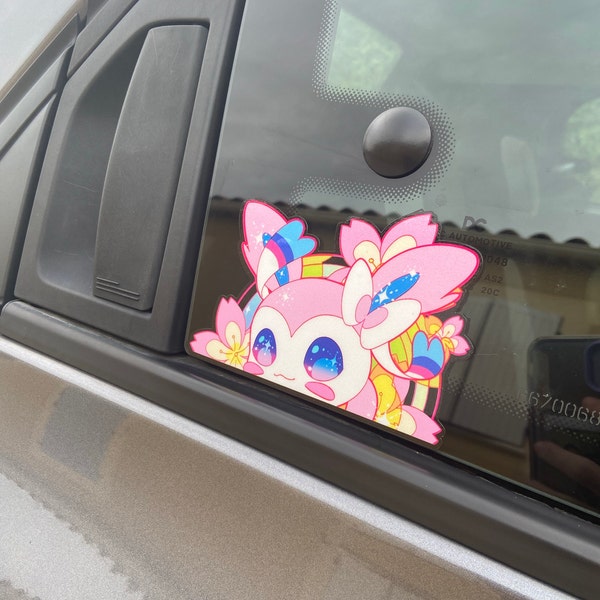 Shiba Waving | Cat Waving Peeker Sticker | Light Reflective | Peeker ...