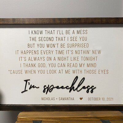 Wedding Song Wood Sign, First Dance Lyrics, Personalized Wedding Gift ...
