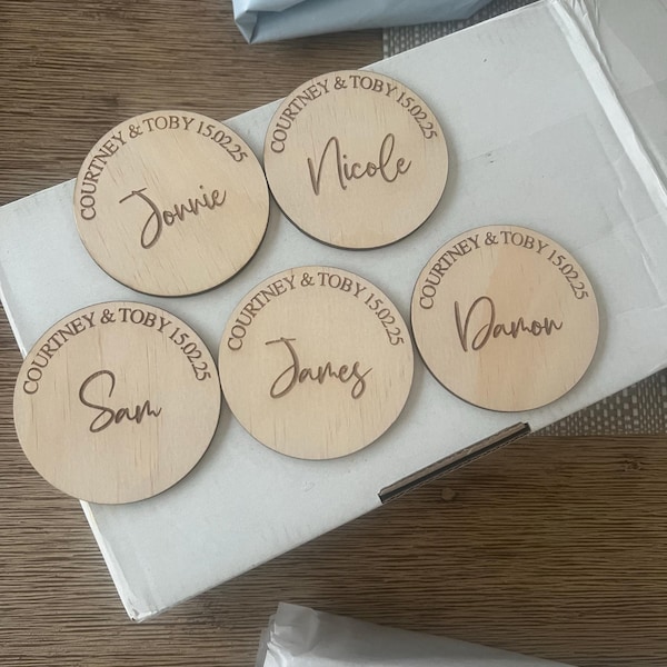 Custom Place Cards | Setting Laser Cut Name Tags Rustic Wedding Favours ...