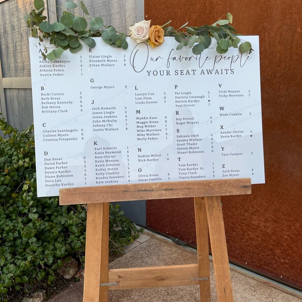 Duo Seating Chart, Welcome Sign and Seating Chart, Arched Wedding Sign ...