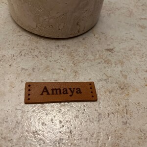 Rectangle Shape Leather Patch, Custom Leather Patch, Leather Name Tag ...