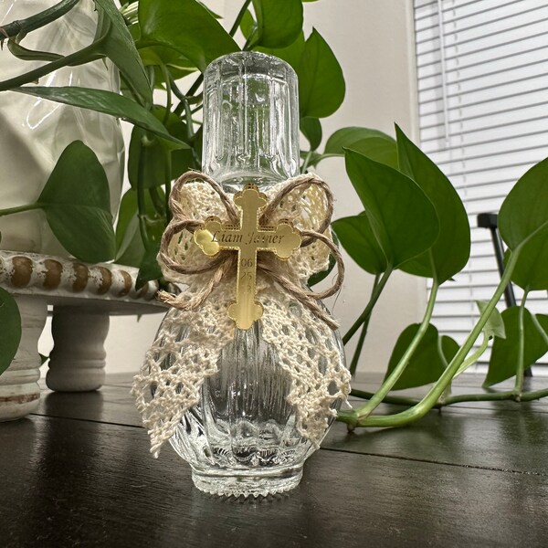 Holy Water Bottle, Blessed Holy Water, Baptism Favors, Christening ...