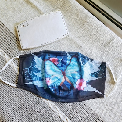 Blue Morpho Butterfly Face Mask Butterfly Mask Blue Butterfly - Etsy