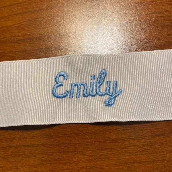 Wedding Dress Label Embroidered on Ribbon, Custom Monogramed ...