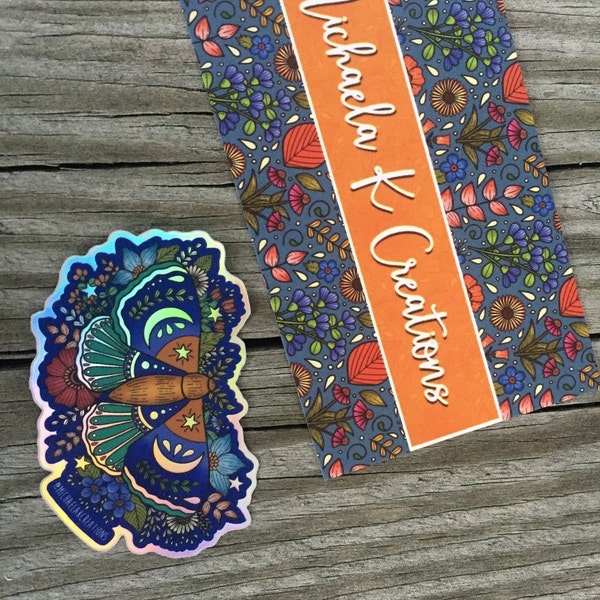 Holographic Moth Sticker | Witchy Sticker | Moth Sticker|stickers for ...