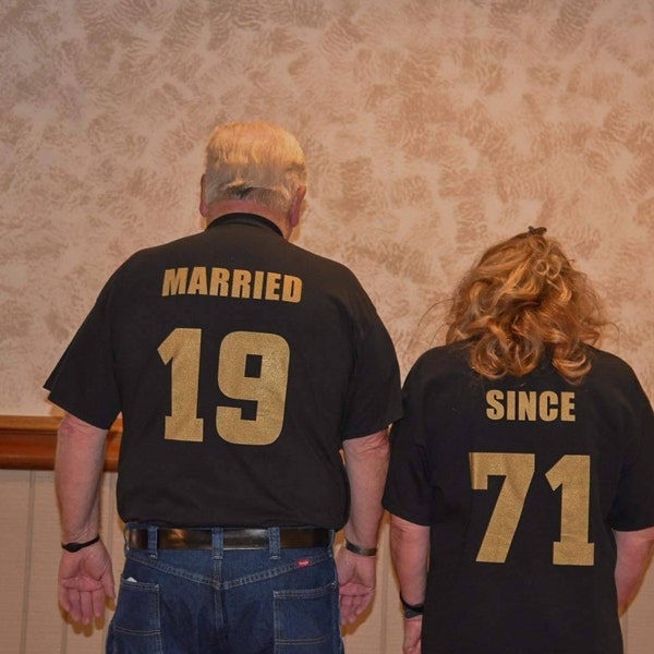 MARRIED SINCE & Celebrating Our 50th ANNIVERSARY Couples T-shirts, Set ...