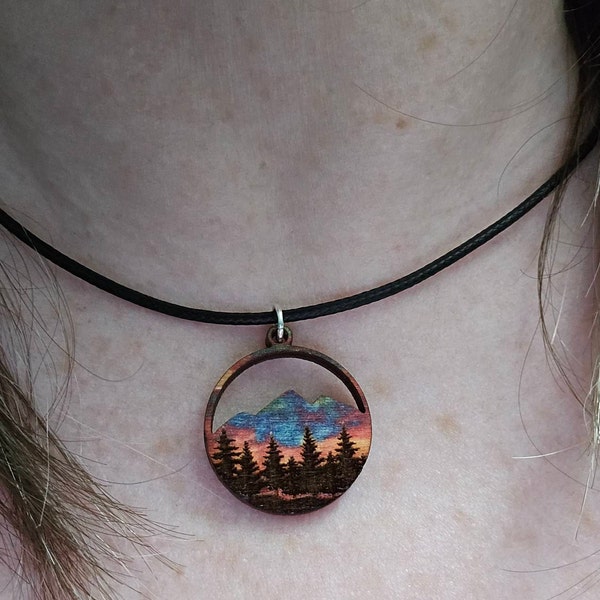 Handcrafted Mountain Earrings: Laser Engraved Hardwood, Sterling Silver ...