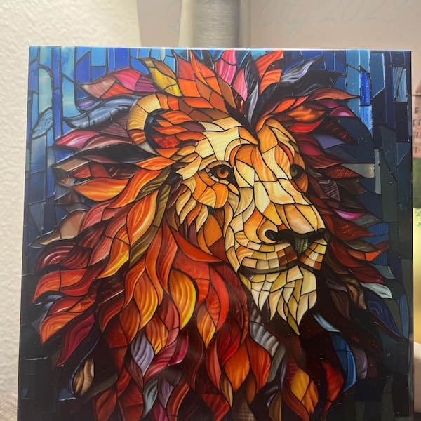 Fairy Door Stained Glass Look Art on Glossy Ceramic Decorative Tile ...