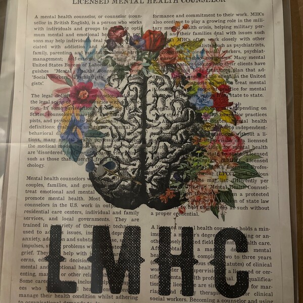LMHC With Flowers Print, Licensed Mental Health Counselor Gift, Gifts ...